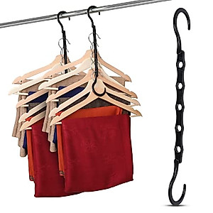 Hanger Central 10 Pcs Space Saving Hangers for Clothes - Multi-Hangers, Space Saver Hangers for Closet Organizing, Hangs 10 Clothes Horizontally and 5 Clothes Vertically