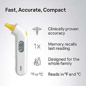 Braun ThermoScan 3 Ear Thermometer, Fast 1 second measurement, Audio Fever Indicator, Digital Display, Baby and Infant Friendly, No. 1 Brand Recommended by Pediatricians, IRT3030