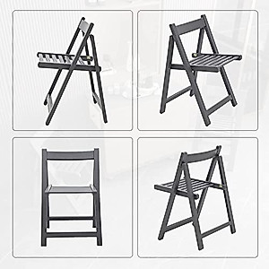 FUNROLUX Folding Dining Chair 2 Pack Grey Wooden Foldable Chairs Suitable for Event Party Garden Kitchen Table Chair 268LB Weight Capacity (Grey)