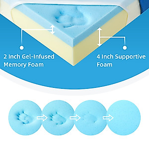 Jamdok 6 Inch Queen Foldable Mattress,Gel Infused Memory Foam Trifold Mattress with Carry Bag, Washable Cover,Floor Mattress for Guest, RV Mattress,Portable(80“x 60“x 6“)