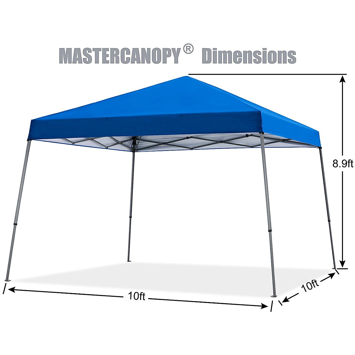 MASTERCANOPY Portable Pop Up Canopy Tent with Large Base(10x10,Blue)
