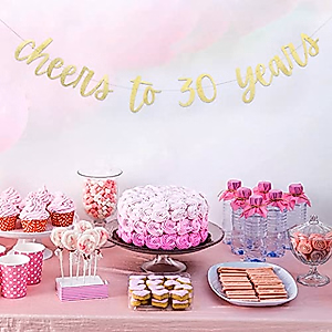 Cheers to 30 Years Banner - Happy 30th Birthday Banner，30th Birthday Banner，30th Birthday Banner for Women/men，30 Birthday Party Decorations Banner，Happy 30th Birthday Banner Party Decorations