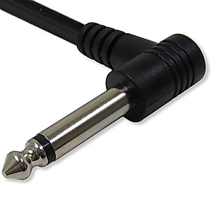 GLS Audio 6 Inch Patch Cable Cords (0.5 feet) - Right Angle 1/4" TS to Right Angled 1/4" TS Pedal Board Cables - 6" Mono Pedalboard Cord & Instrument Cable - 3 Pack