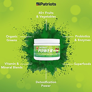 Patriot Power Greens: 40+ Fruits & Vegetables, Organic Superfood Dietary Supplement, 30 Servings