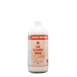 Nature's Specialties Dog Ear Cleaner Medicated Solution Non-Greasy Non-Irritation Made in USA Non-Toxic, 32 Ounces