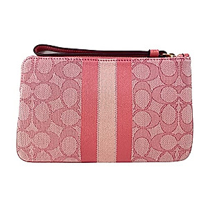 COACH Dempsey Large Corner Zip Wristlet In Signature Jacquard With Stripe Patch (IM/Taffy)