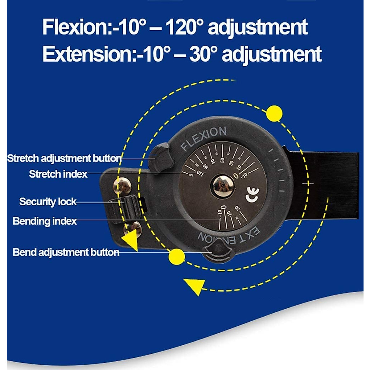 XBJYDMBDD Hinged Knee Brace ROM Knee Brace for ACL PCL Meniscus Ligament Sports Injuries Adjustable Knee Orthosis for Men Women Adjustable Knee Immobilizer