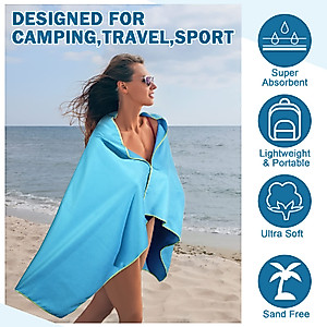 Xinnun 4 Set Quick Dry Towel 3 Size Fast Drying Towel with 4 Black Mesh Bag 12 Pieces Microfiber Travel Towels for Beach Camping Hiking Yoga Swim Sports Backpacking