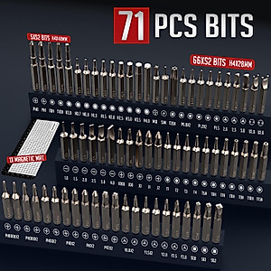 Antrango 3.7V Precision Electric Screwdriver Set, 75 IN 1 Cordless LED Light Mini Electric Screwdriver with 71 S2 Magnetic Bits, 2 Torque Settings, Rechargeable Repair Tool Set for Phone|PC|RC|Watch