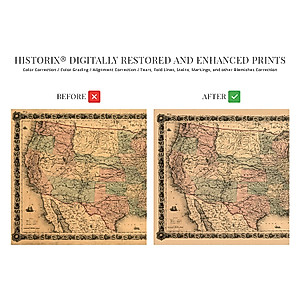 HISTORIX Vintage 1861 United States Military Map - 18x24 Inch Vintage Map of the United States Wall Art - Civil War of USA Map History - Old United States Map Poster - Colton's US Civil War Map