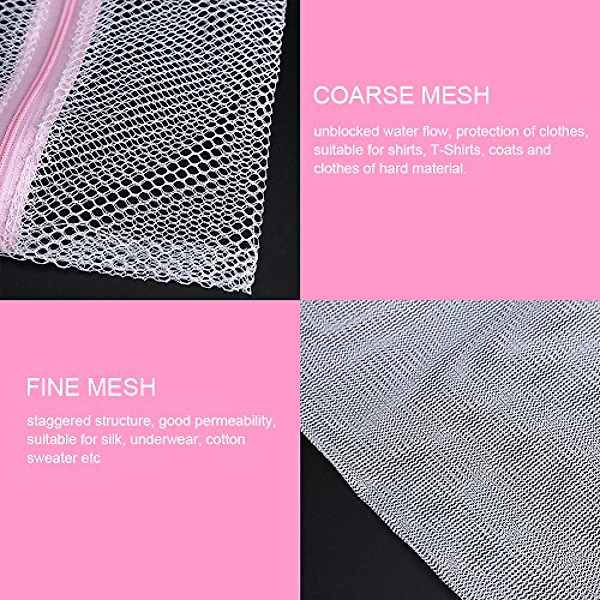 Mesh Laundry Bag For Washing Lingerie And Delicate Garments Women Wash Bag Washing Machine Bag Protect Blouse Hosiery Stocking Underwear Bra Etc With Premium Zipper (Fine Mesh 50x60cm)