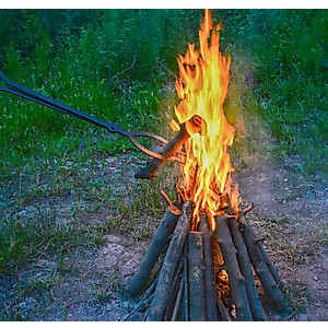 40" Heavy Duty Fire Tongs Firewood Grabber Tool with Scissor Shape Serrated, Log Claw Tongs for Bonfire Campfire Fire Pit Outdoor Indoor Log Grabber Tongs Rustproof Safely Moves Firewood