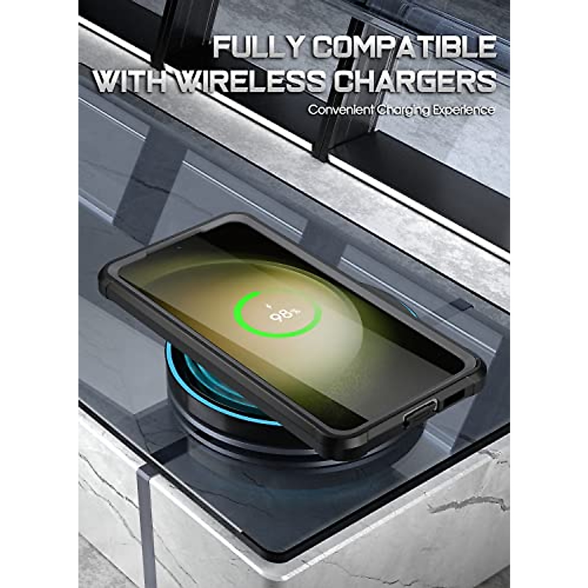 Poetic Guardian Samsung Galaxy S23+ Plus 5G Case, 6.7" (2023) - Mil-Grade, Screen Protector Compatible, Rugged Shockproof, Black/Clear