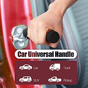 KOUNATSURI Car Door Handle for Elderly Assist Support Handle Multifunction Car Door Latch for Seniors and Handicapped Red