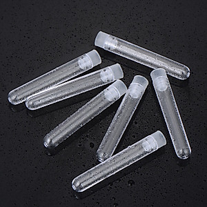 Hicarer 50 Pieces Clear Plastic Test Tubes 12 by 75 mm with Push Caps, 5 ml