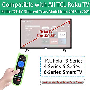 Pack of 2 RC280 Remote Control Replacement Compatible with All TCL Roku TV Remote, Compatible with TCL Roku 32" 40" 43" 48" 49" 50" 55" 65" 75" 85" TV with Remote Cover (Glow Pink and Green)
