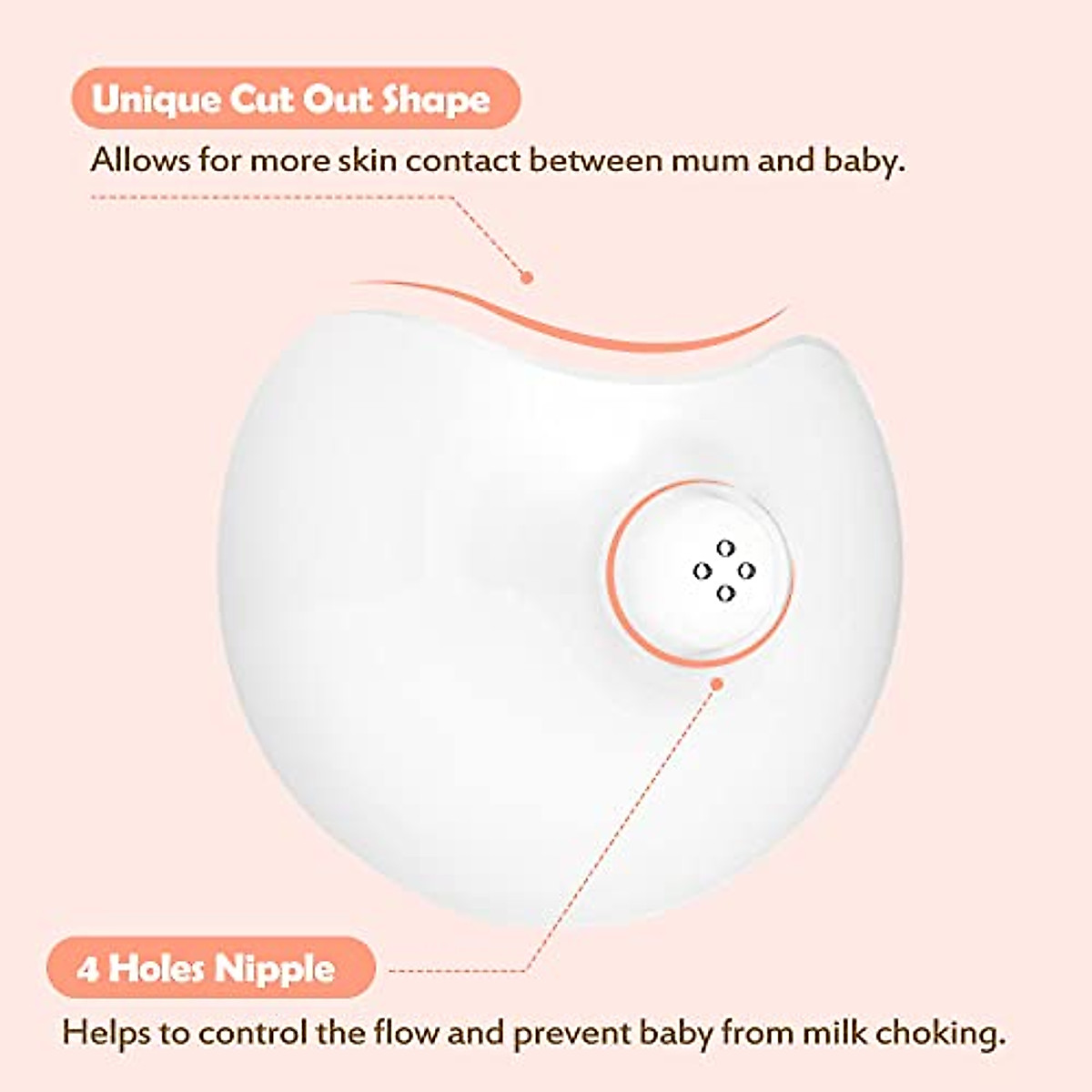 haakaa Nipple Shields 18mm for Newborn Breastfeeding with Latch Difficulties or Flat or Inverted Nipples, Breast Shields Extra-Thin & Extremely Soft, Come with Carry Case, 2pk