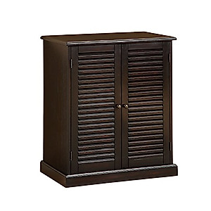 Furniture of America 5-Shelf Enclosed Shoe Cabinet, Espresso