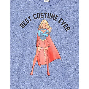 Warner Brothers Superman Best Supergirl Costume Boy's Performance Tee, Royal Blue Heather, Youth Large