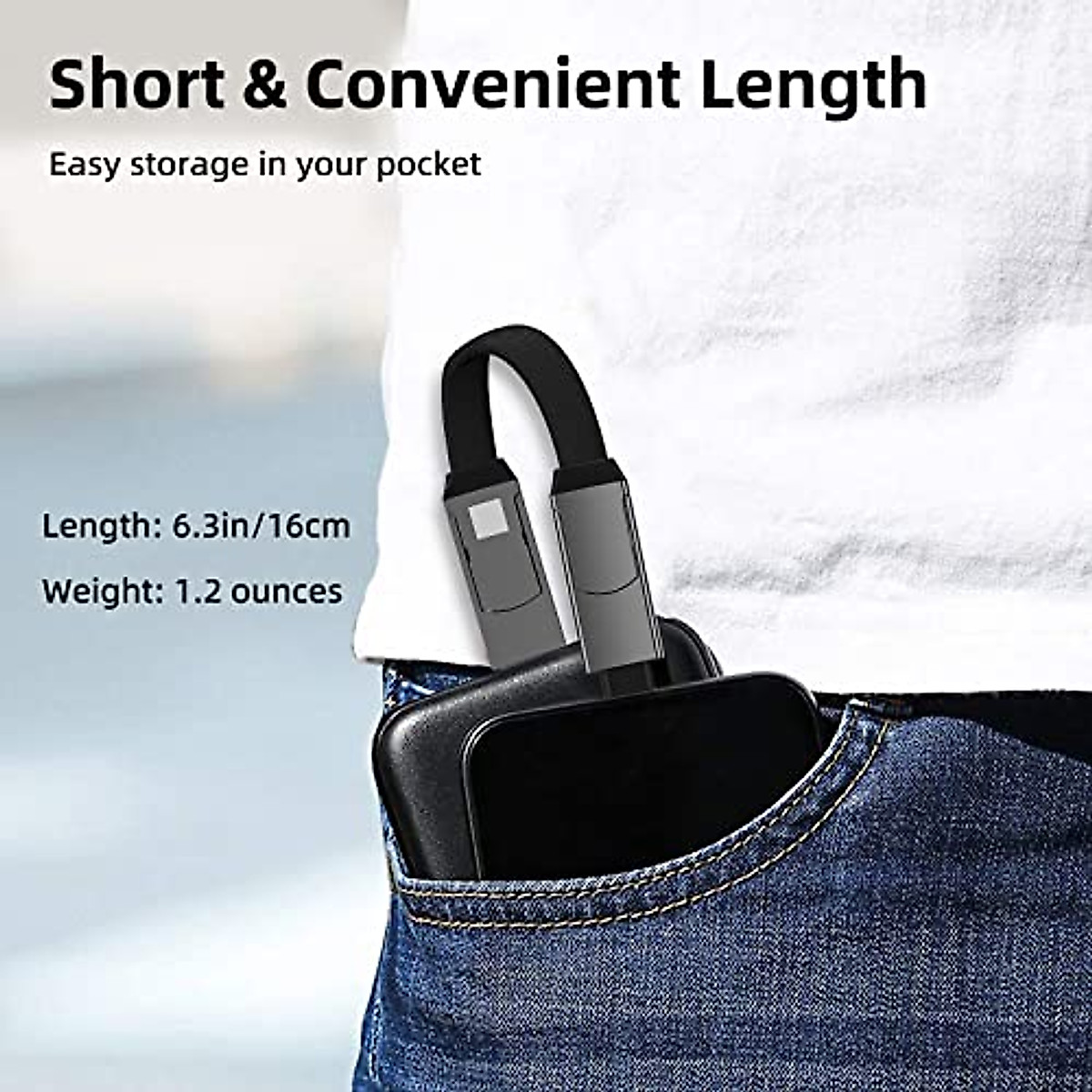 CHAFON M3 USB C Cable 60W Multi Charging Cable with Magnetic Keychain