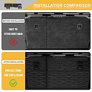 Utiiy Seat Back Cover Fit for 2018-2024 Jeep Wrangler JL Unlimited 4X4 Rear Cargo Mat with Subwoofer Seat Back Protector Backrest Mat Cover for Jeep Wrangler JL 4 Door Accessories(Backrest Mats)