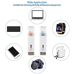 KITANIS Keyboard Cleaning Kit,7 in 1 Electronic Cleaner Kit,2 Pack Multi-Function Soft Brush Cleaning Tools Kit for Airpods/Cell Phone/PC/Laptop/Computer/Bluetooth Earphones (3nd Generation)