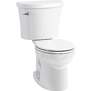 KOHLER Kingston™ Two-Piece Round-Front 1.28 Gpf Toilet with Left-Hand Trip Lever, and Tank Cover Locks