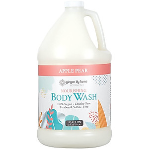 Ginger Lily Farms Botanicals Nourishing Body Wash, 100% Vegan & Cruelty-Free, Apple Pear Scent, 1 Gallon Refill (128 fl oz)