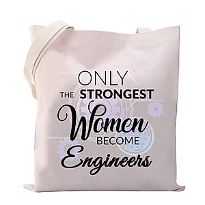 VAMSII Woman Engineer Gift Tote Bag Engineering Gifts for Women only the Strongest Women Become Engineers Gifts Shoulder Bag (Tote Bag)