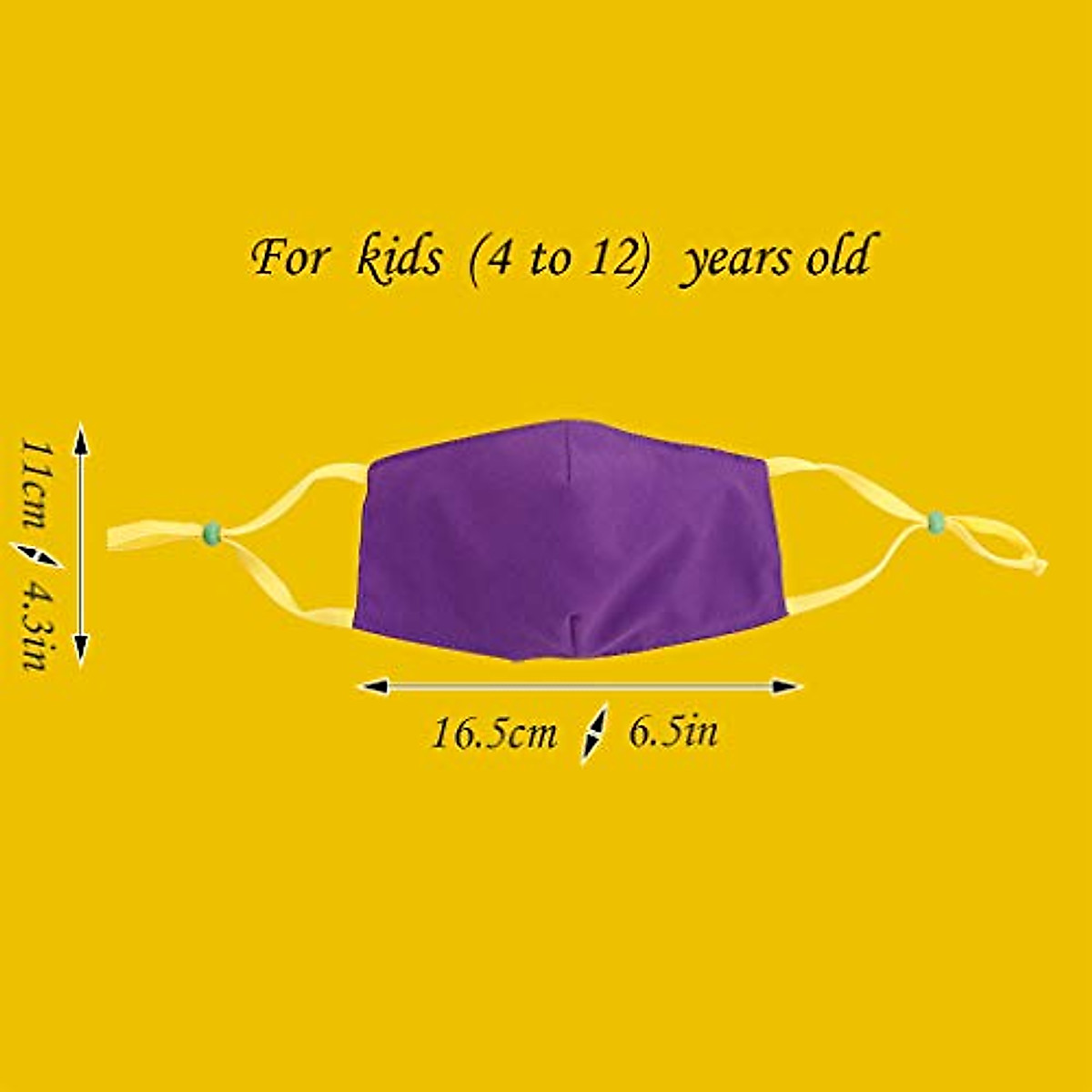 Mallocat 5PC Kids Face_Masks Solid Color Adjustable Resuable Washable Breathable Cotton Face Covring Coverings Bandanas for Children Back to School Cycling