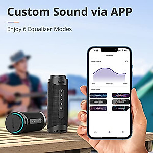 Tronsmart T7 Portable Bluetooth Speakers with 30W 360° Surround Sound, Bluetooth 5.3, Enhanced Bass, Wireless Stereo Pairing, Custom EQ via APP, IPX7 Waterproof Speaker for Party, Home, Outdoor