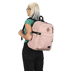 JanSport Main Campus Backpack - Travel, or Work Bag w 15-Inch Laptop Sleeve and Dual Water Bottle Pockets, Misty Rose