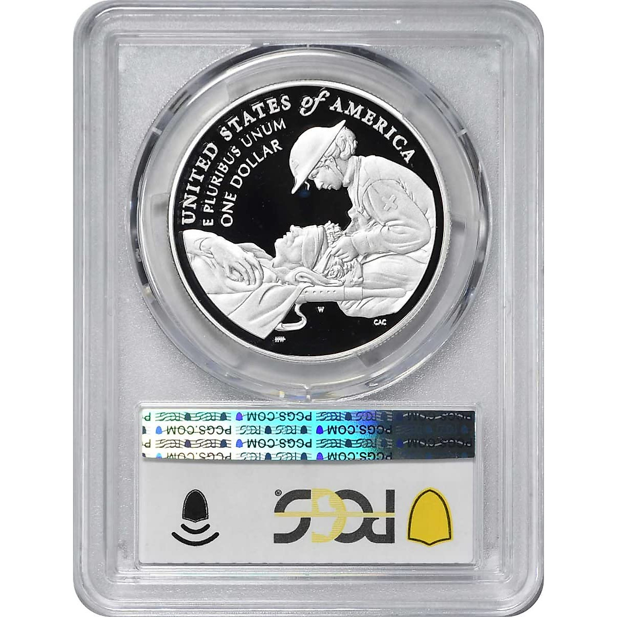 2022 W National Purple Heart Hall of Honor Colorized Commemorative Silver Dollar PCGS PR69DCAM