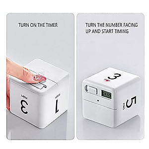 Cube Timer, Gravity Sensor Flip Timer Kitchen Timer Child Timer Exercise Timer 15 20 30 60 Minutes Workout Timer and Game Timer for Time Management