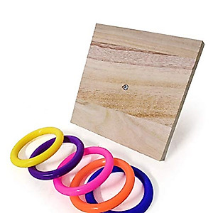 Balacoo Bird Ring Toy Interactive Wood Board Ring Toss Game Puzzle Toy Bird Educational Toy Parrot Chew Bite Playing for Parrot Pet (Random Color)