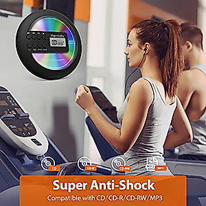 Rechargeable Portable CD Player for Car, Hernido Discman CD Player with FM Transmitter, 20 Hours Playtime Personal Compact Disc CD Player, USB CD Walkman with Headphones, Anti-Skip & Resume Playback