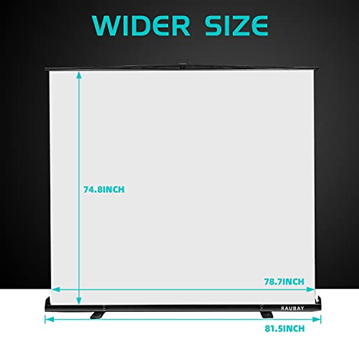 【Retractable Screen】 RAUBAY 78.7in x 74.8in Large Collapsible White Backdrop Portable Retractable Panel Photo Background with Stand for Video Conference, Photographic Studio, Streaming