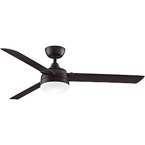 Fanimation Xeno Wet Indoor/Outdoor Ceiling Fan with Dark Walnut Blades and LED Light Kit 56 inch - Dark Bronze