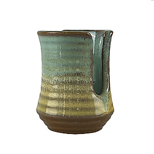 Pottery Sponge Holder Slotted Stoneware Ceramic Porcelain Sponge Holder by Gute for Father, Mother, Cleaning Supplies - Decorative Kitchen Décor - Organizer for Cleaning Dishes (Green)