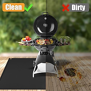 TOHONFOO 70 x 48 in Under Grill Mat for Outdoor Grill - Fireproof Bbq Mats for Grilling to Protect The Deck, Patio, Pavers - Easy to Clean Indoor Fireplace Mat - 0.6mm