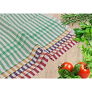 Excellent Deals Kitchen Towels [ 5 Pack, 16" x 22" ] - Multi Color Lightweight Waffle Dish Towels, Dish Cloth, Tea Towels, Cleaning Towels and Cotton Rich Bar Towels.