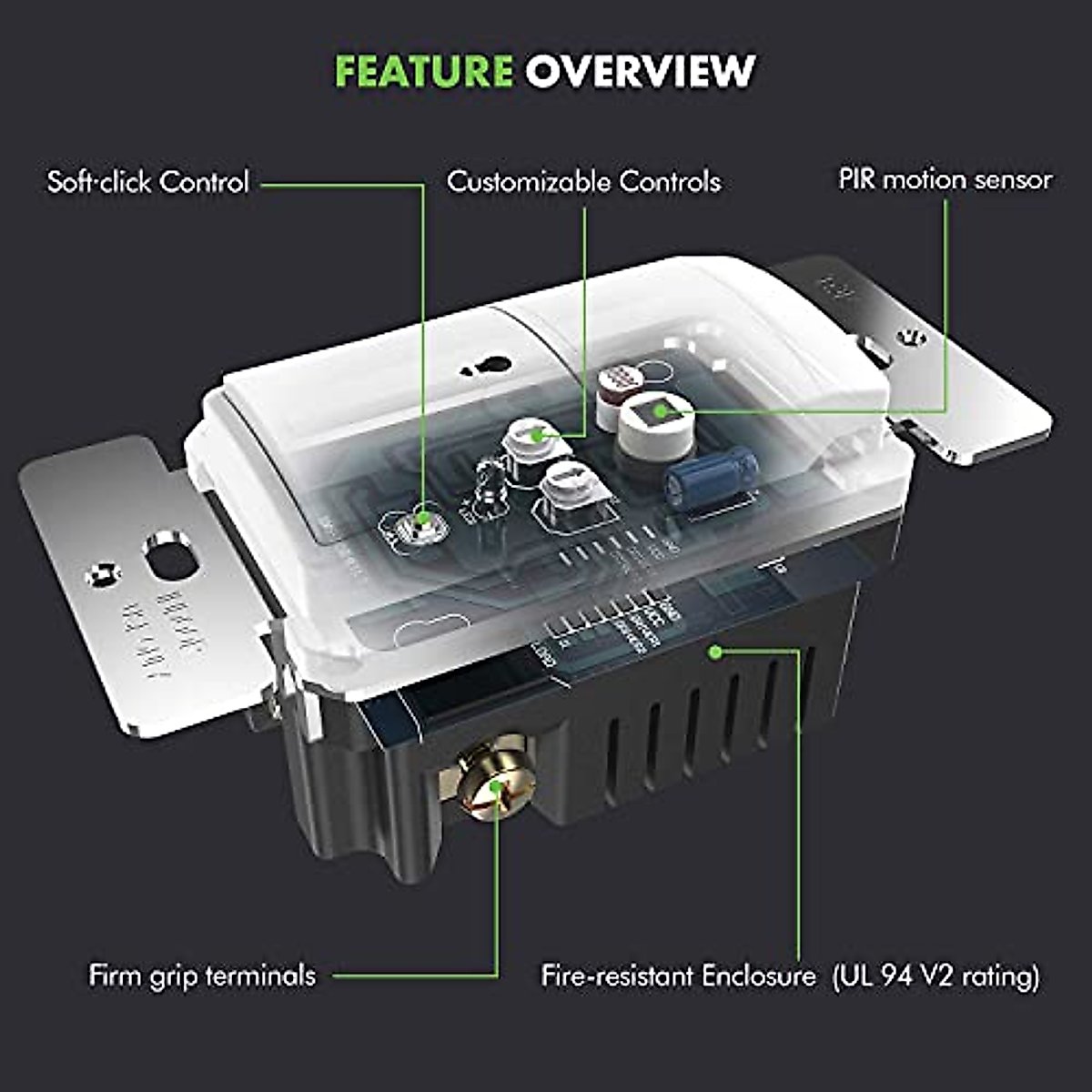 TOPGREENER Motion Sensor Switch, Ambient Light Level Detector, Neutral Required, 150W LED/CFL, Occupancy & Vacancy Modes, Single Pole (Not for 3-Way), TDOS5-M-W, White