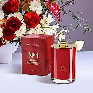 ESNA HOME Aromatherapy Scented Candles | Lavender Essential Oil | 50 Hours Burn Soy White Candles | Celebrate Mom Self Care Present for Mom | Unique Present Room Decor Candle for Home Scented