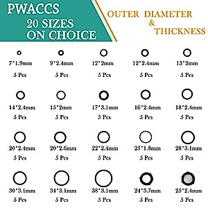 PWACCS High Pressure Washer O Ring Kit, Replacement Rubber Ring for Power Washer, General for Pump, Coupler, Adapter, Hose, Gun and Nozzle, 100 Pieces