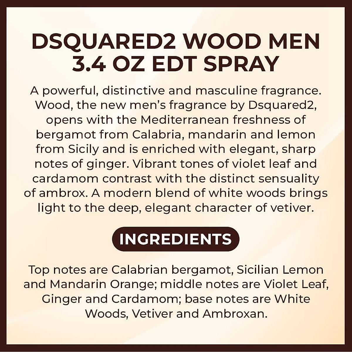 Dsquared2 Wood Men 3.4 oz EDT Spray
