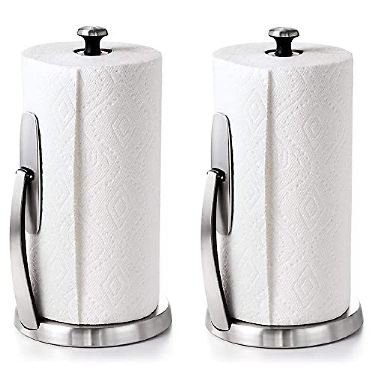 OXO Good Grips SimplyTear Standing Paper Towel Holder, Brushed Stainless Steel (2 Pack)