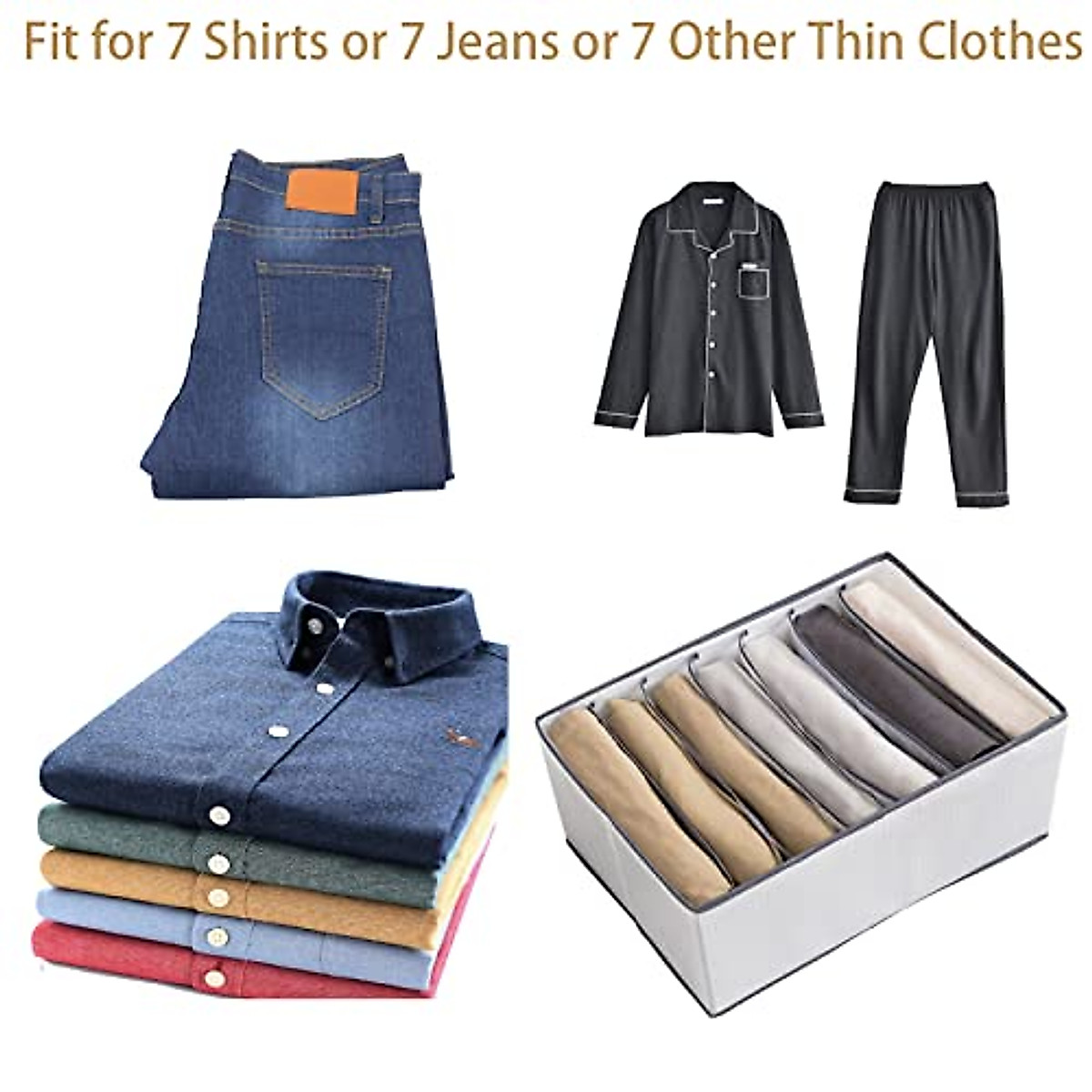 ZTPING 2 PACK Wardrobe Clothes Organizer, Upgrade PP Board Mesh,Handle Foldable Washable Drawer Clothes Organizer, Mesh Storage Compartment for Jeans Underwear T-shirt Legging Dress Thin Coat