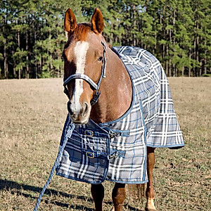 Jeffers Poplar Head Refuge 1200 Denier Turnout Sheet, 0 Gram, Hamilton Blue & Slate Plaid, 81"