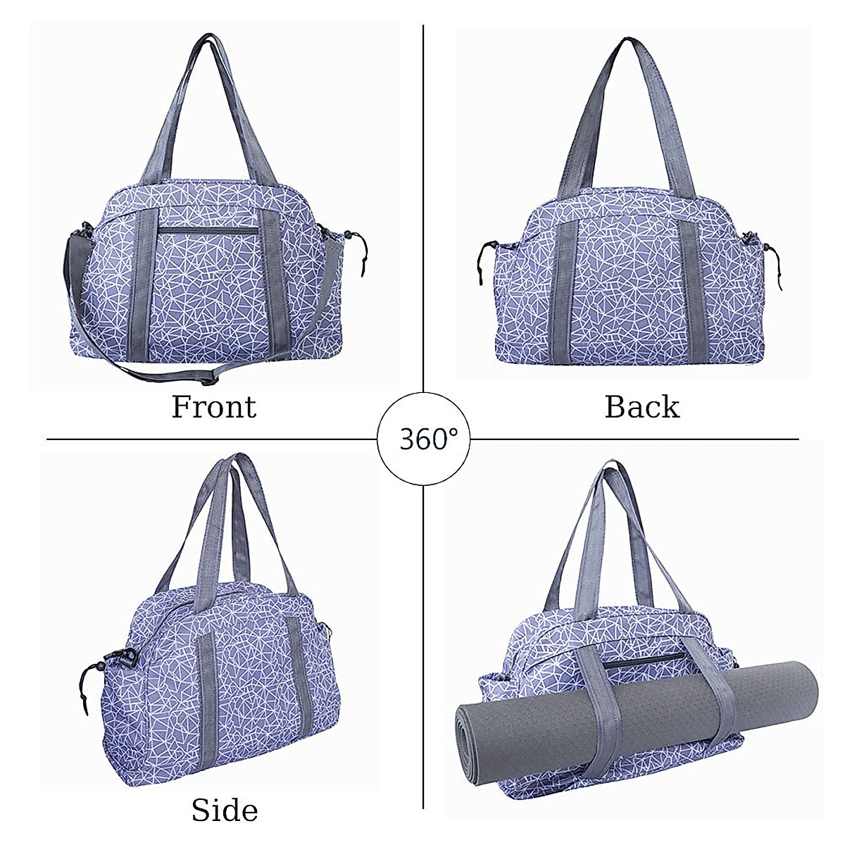 Formva Yoga Mat Bag Large Yoga Mat Tote Sling Carrier Shoulder Bag Carryall Tote Fits Mats Multi-Functional Durable Sport Gym Storage Bag with Pockets and Yoga Mat Strap, Purple