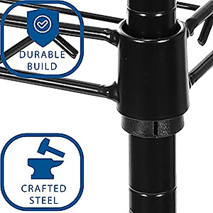 Seville Classics 5-Tier Black Epoxy Steel Wire Shelving, 30" W x 14" D x 60" H